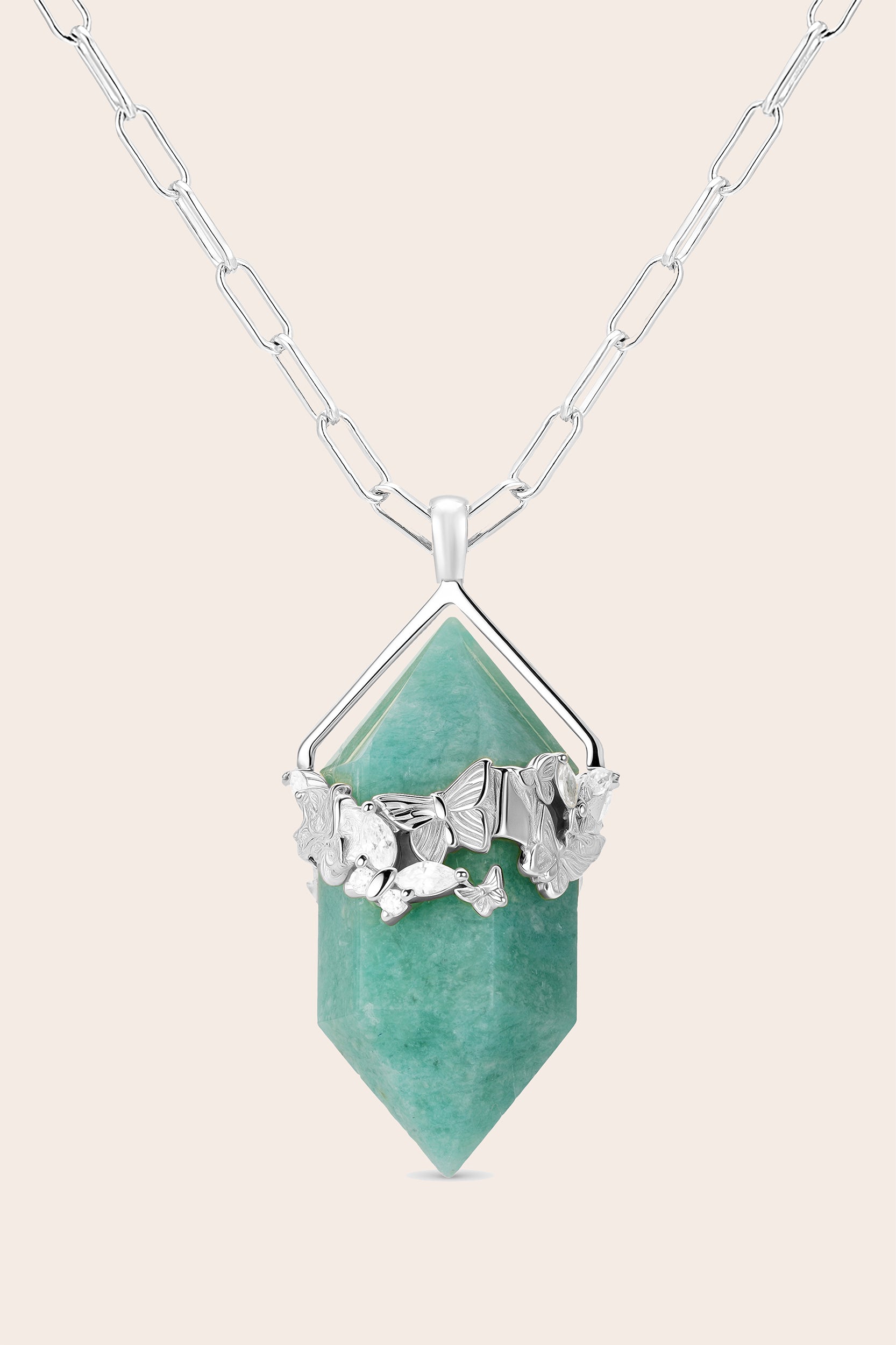 Every Becoming Silver Butterfly Necklace | Amazonite Butterfly Necklace NZ