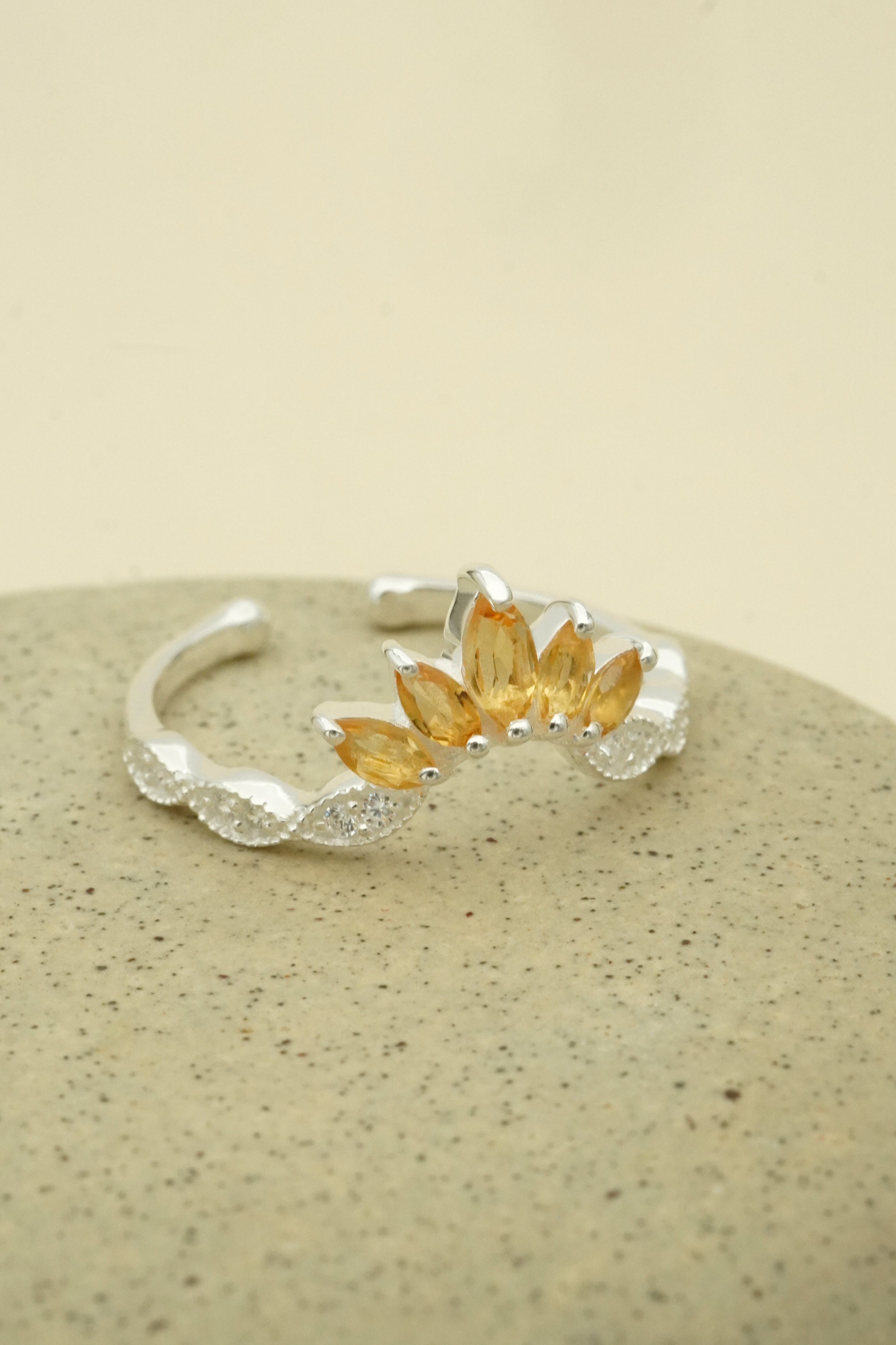 First Light Ring | Silver Citrine Ring for New Beginnings