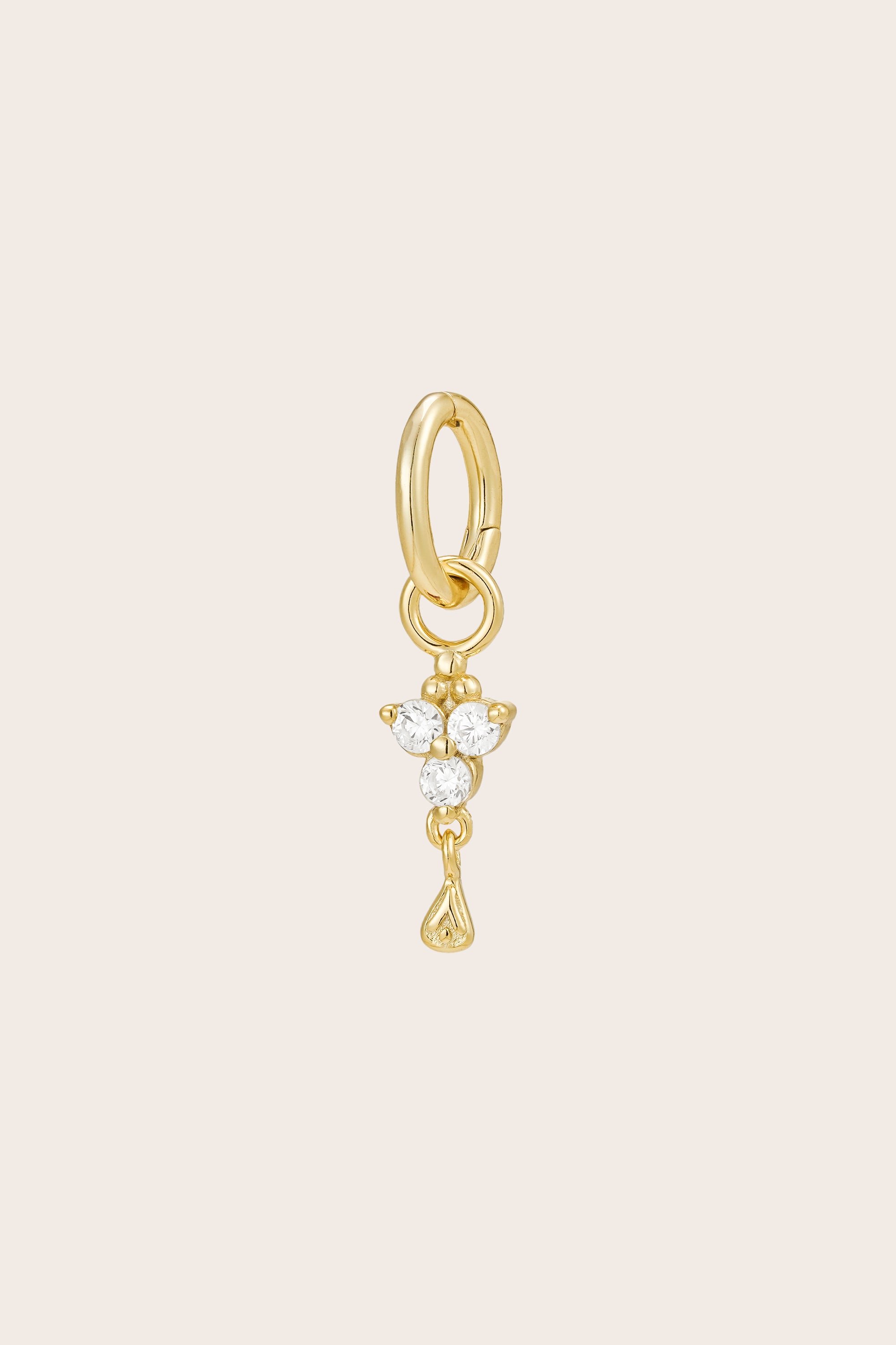 Gold Birthstone Charm - April/Crystal