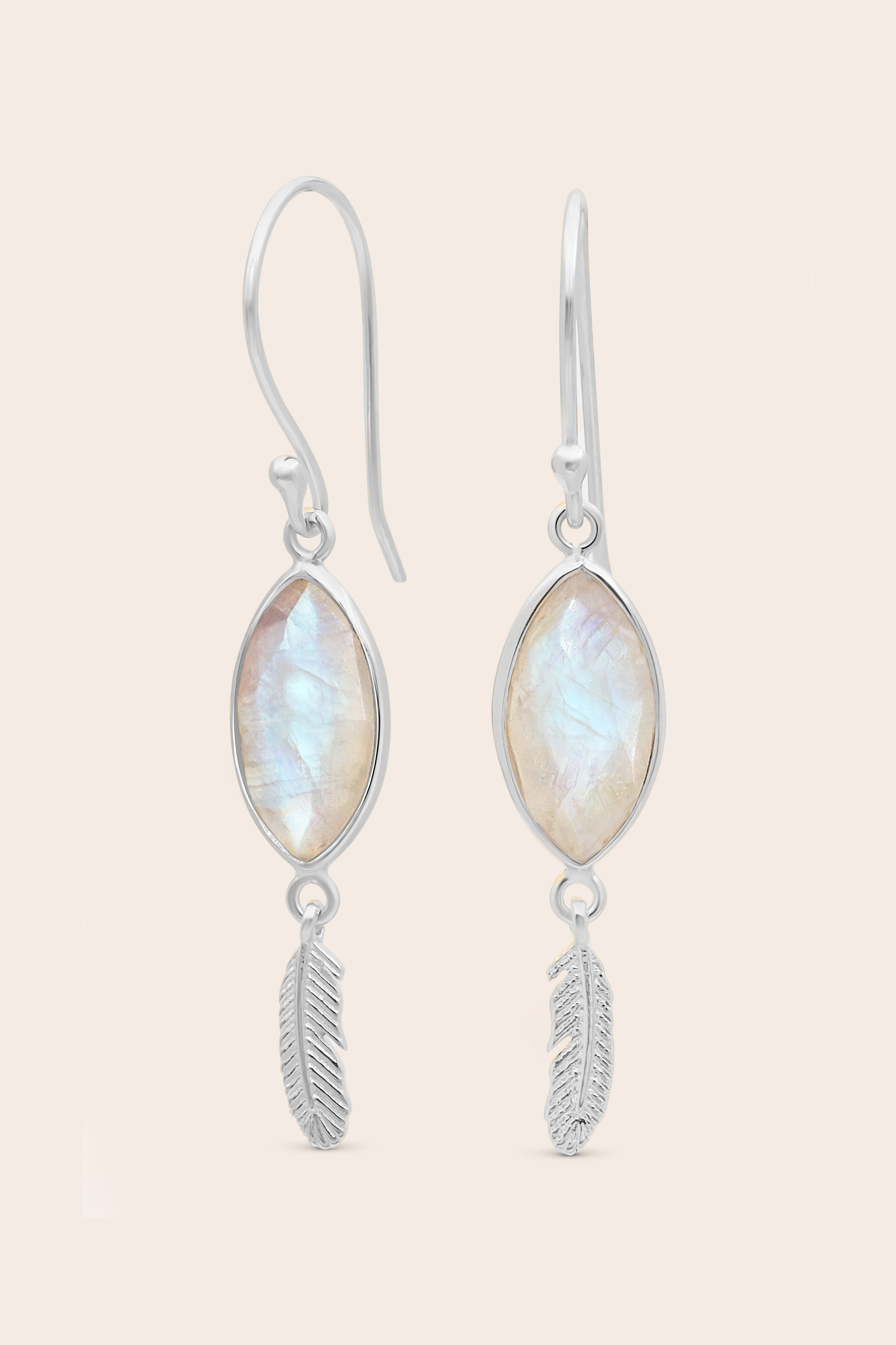 Guardian Angel Moonstone Silver Earrings NZ | In Loving Memory