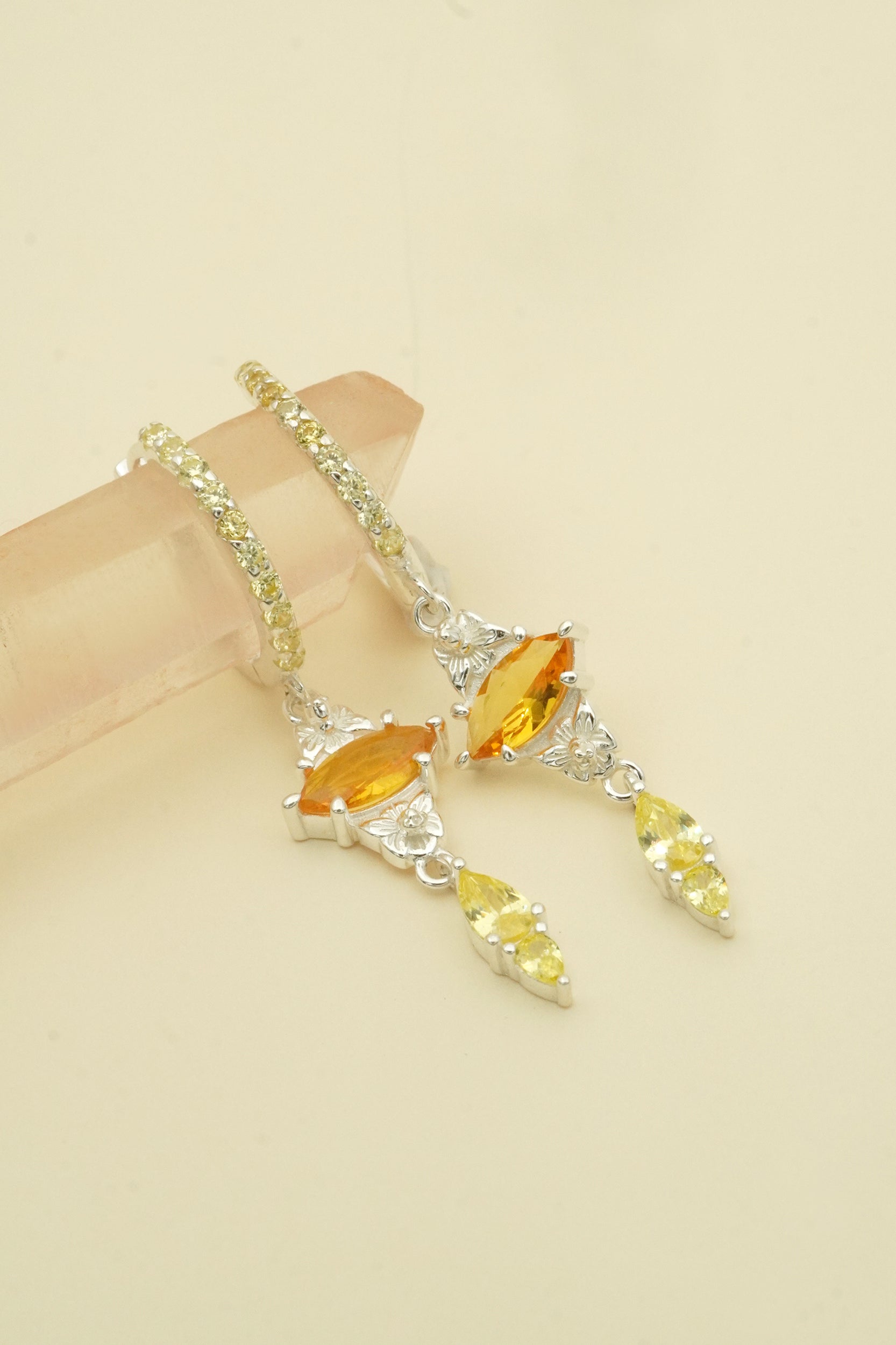 Golden Bloom Hoops | Sterling Silver Floral Huggie Hoop Earrings NZ