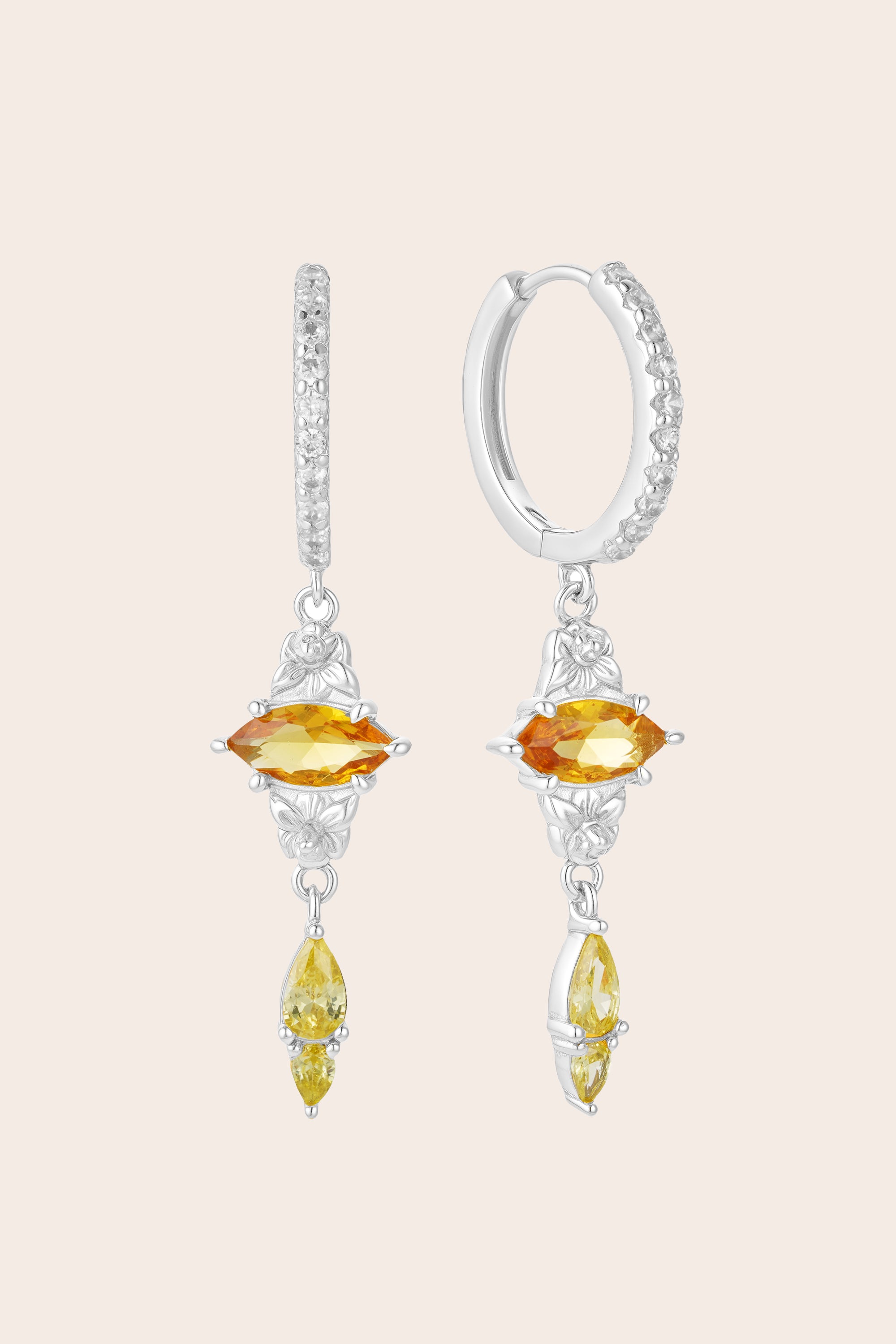 Golden Bloom Hoops | Sterling Silver Floral Huggie Hoop Earrings NZ